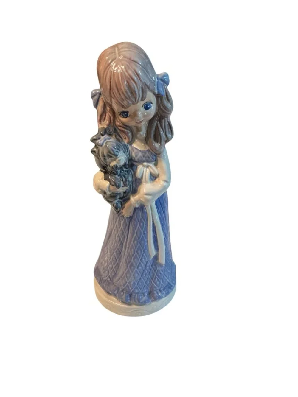 Vintage | Accents | Vintage 7s Ceramic Girl Figurine With Puppy ...